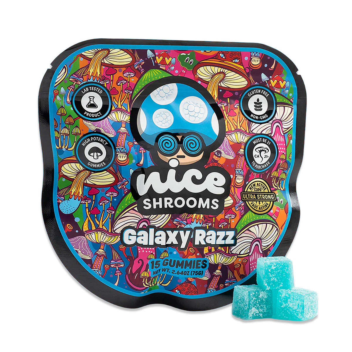 Galaxy Razz Nice Shrooms Magic Mushroom Gummies