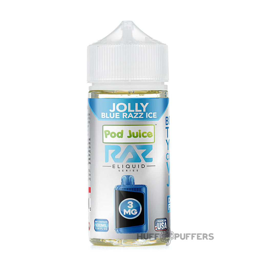 Jolly Blue Razz Ice 100mL E-Juice | Pod Juice x Raz — $12.99