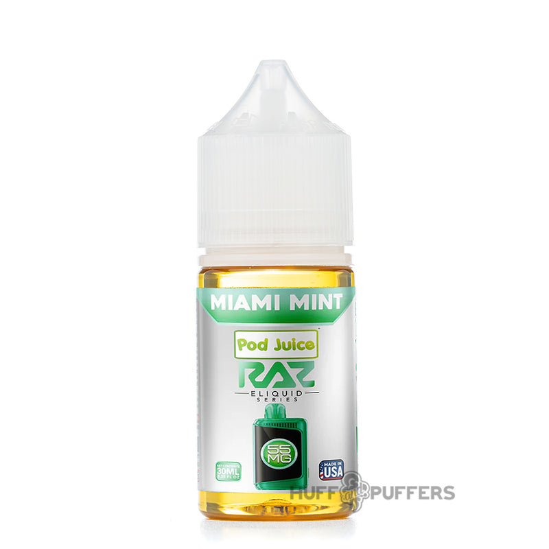Miami Mint Salt Nicotine E-Juice 30mL | Pod Juice x Raz